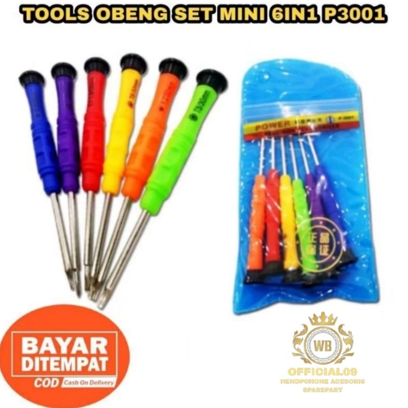 Jual TOOLS OBENG SET MINI 6IN1 MULTIFUNGSI P3001 | Shopee Indonesia