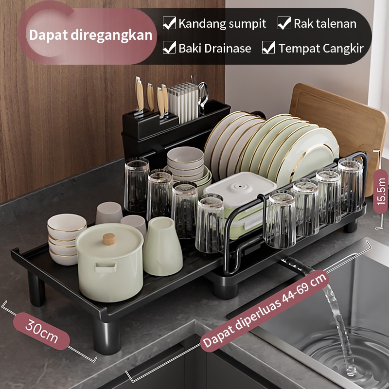 Jual Rak Piring Dapur Stainless Steel Penyimpanan Rak Pengering Piring ...