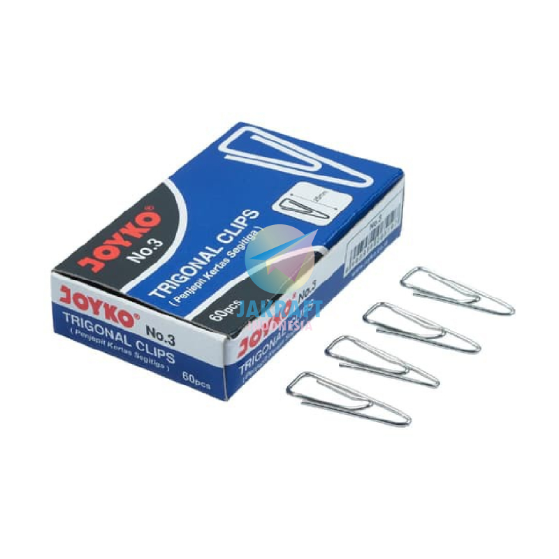 Jual (1 Box Kecil) Trigonal Paper Clips Clip JOYKO No.3 / 3N Ukuran ...