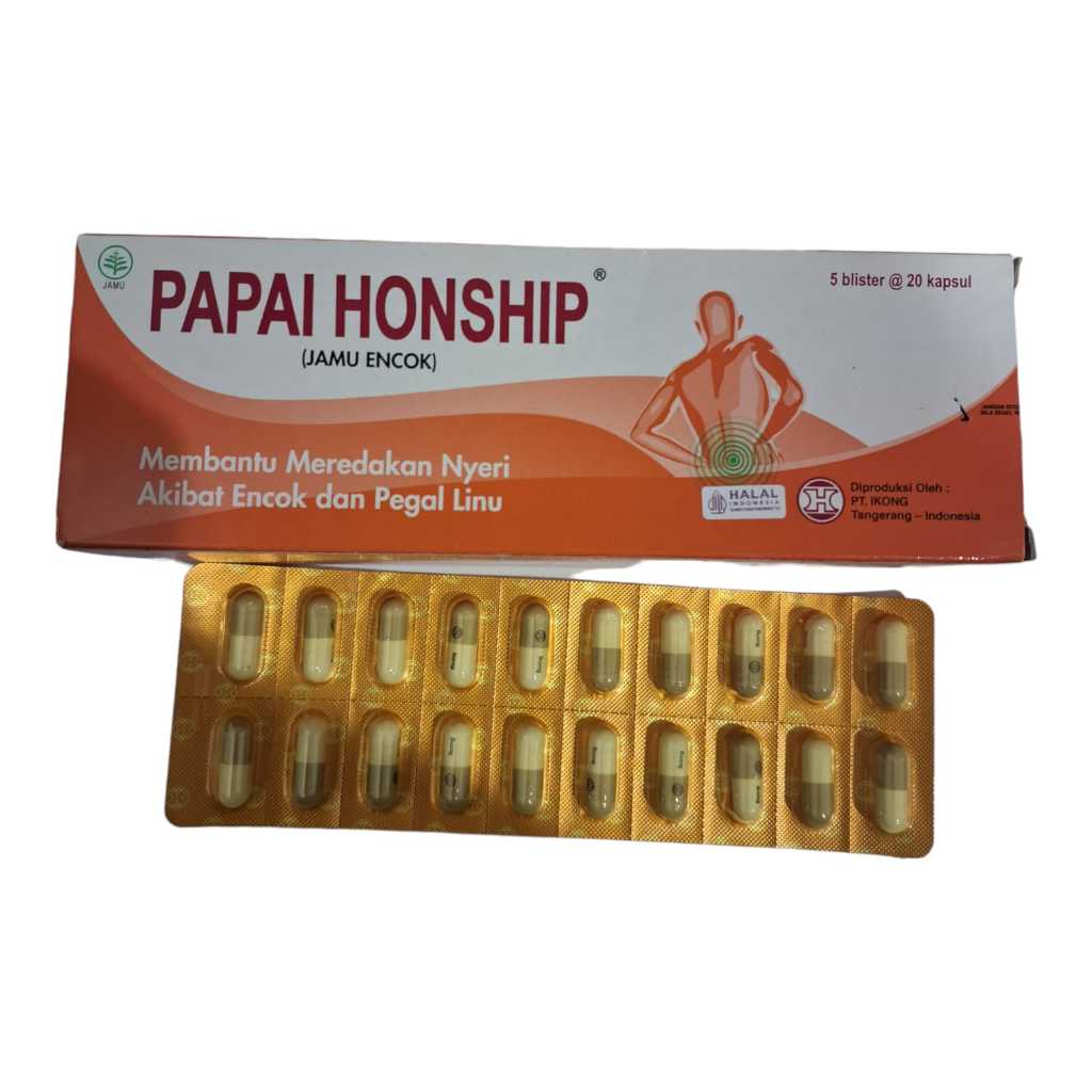 Jual Papai Honship - Membantu Meredakan Nyeri (1 Blister - 20 Kapsul ...