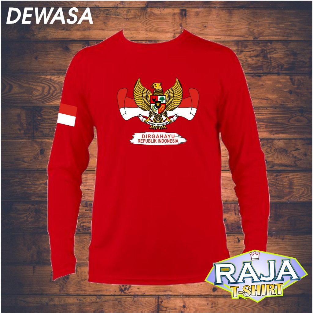 Jual KAOS GARUDA TENGAH DIRGAHAYU REPUBLIK INDONESIA HUT RI PANITIA AGUSTUSAN LENGAN PANJANG ...