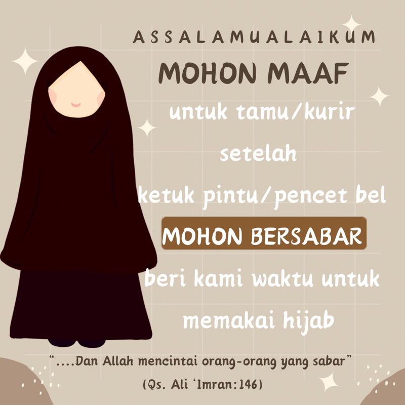 Jual STIKER MOHON BERSABAR UNTUK MEMAKAI HIJAB AESTHETIC | Shopee Indonesia