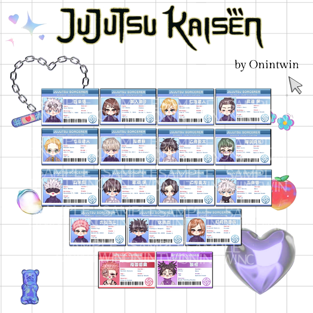 Jual ID Card Jujutsu Kaisen by onintwin / Keychain Jujutsu Kaisen ...