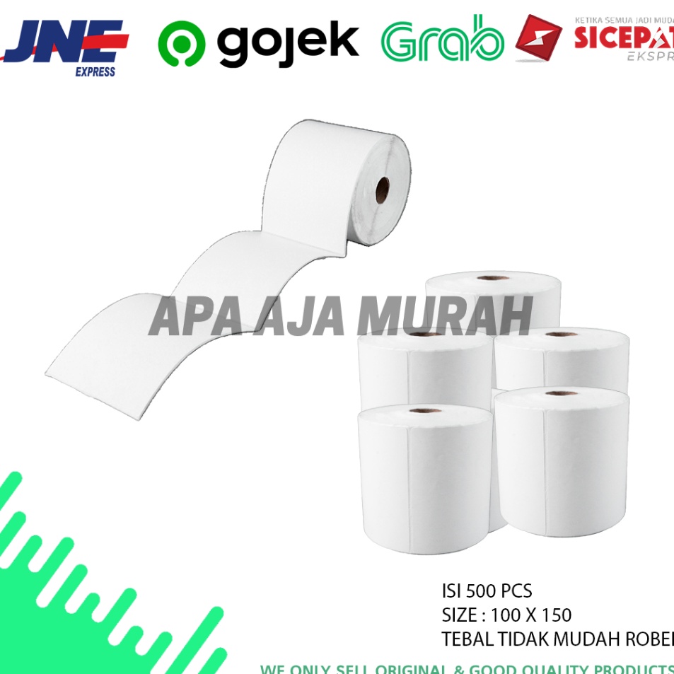 Jual Grosir LABEL STICKER THERMAL 1 X 15 BARCODE 1X15 UKURAN A6 5 pcs ...