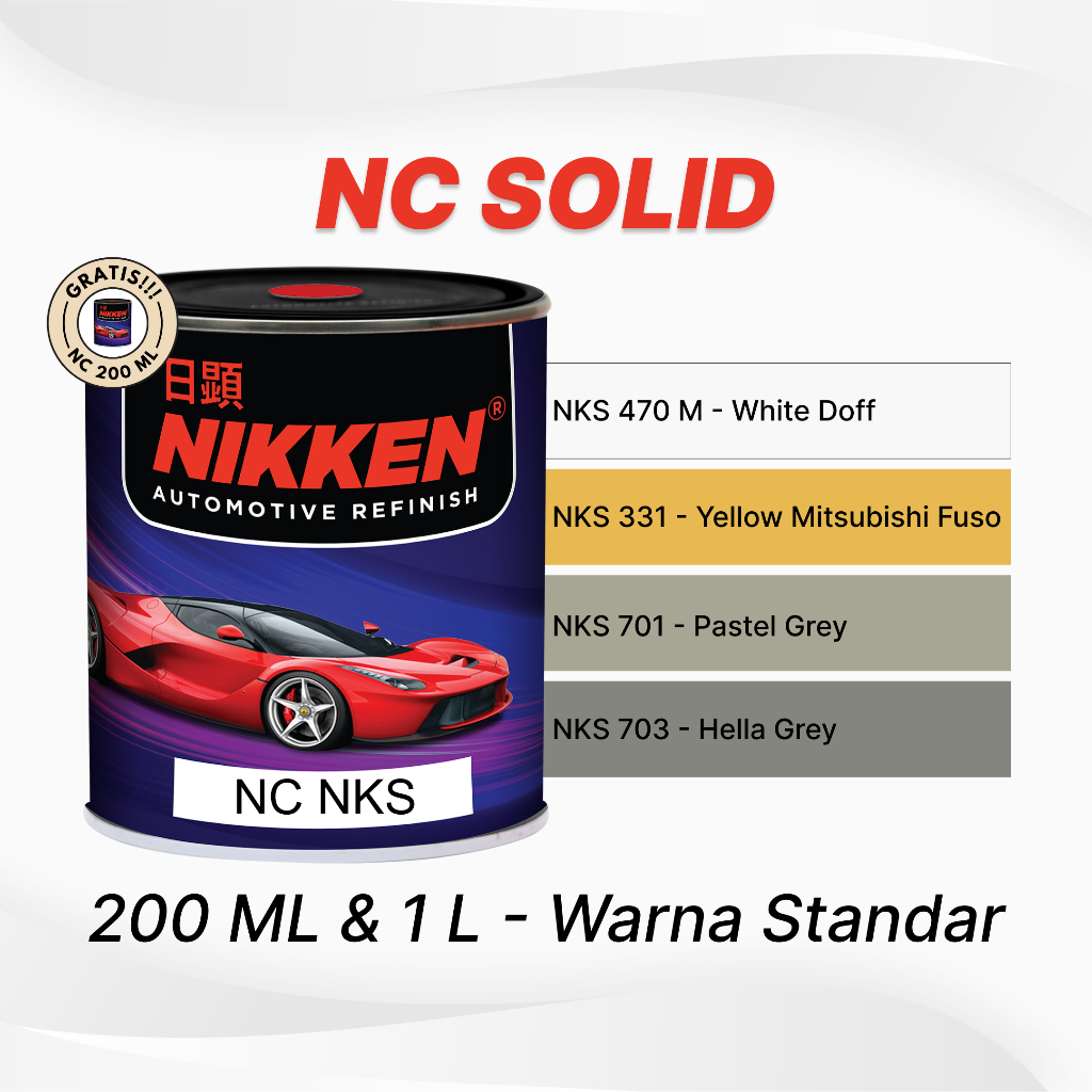 Jual NIKKEN NKS NC Solid Color - Warna Standar - Cat Duco Mobil Motor ...