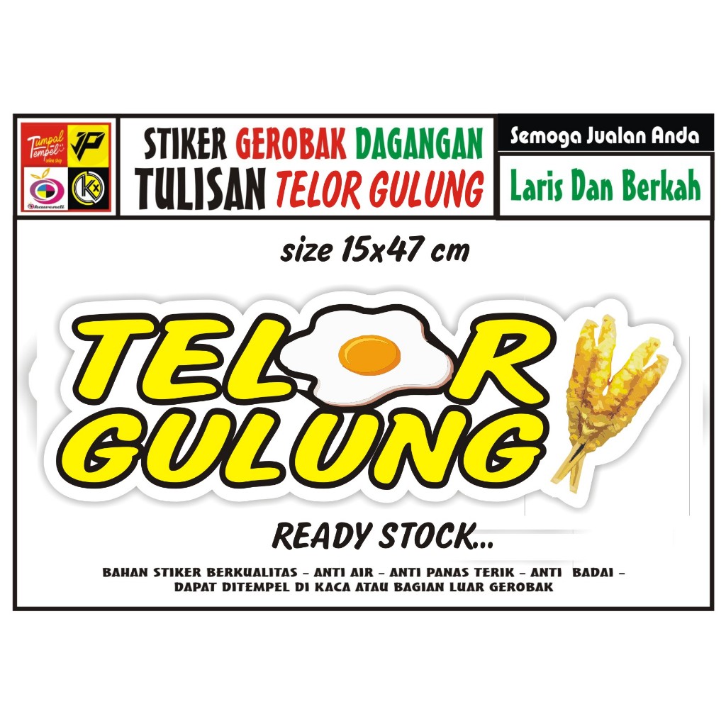 Jual stiker kaca gerobak tulisan telur gulung | Shopee Indonesia