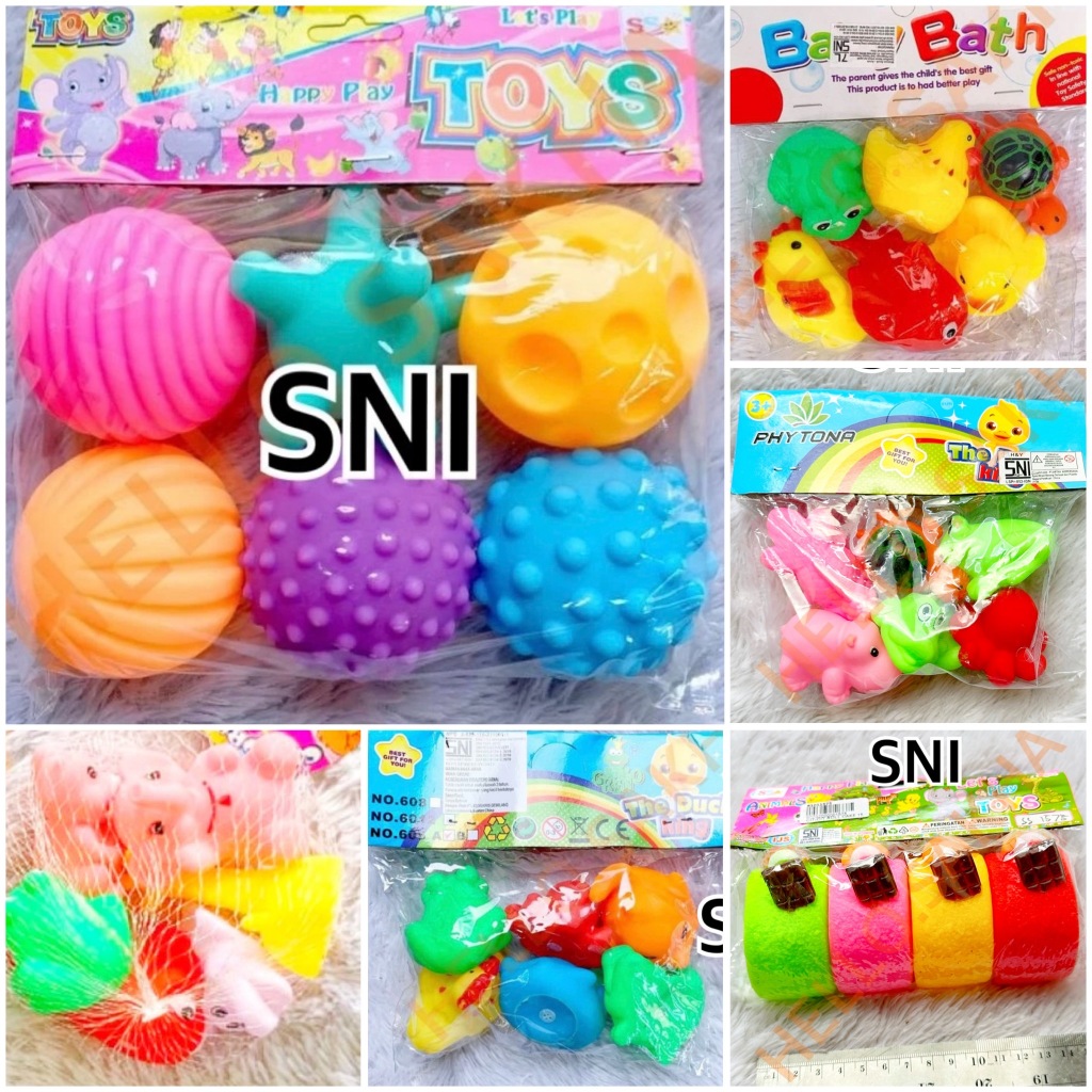 Jual (PRODUK BER-SNI) MAINAN SS 1571 BOLA KARET CIT CIT TEKSTUR ISI 6 ...