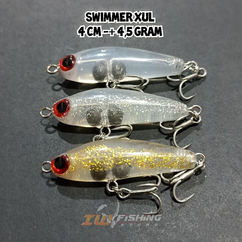 Jual Lure micro Swimmer Bait 4 cm 4,5 gram bahan Lem Tembak umpan ...