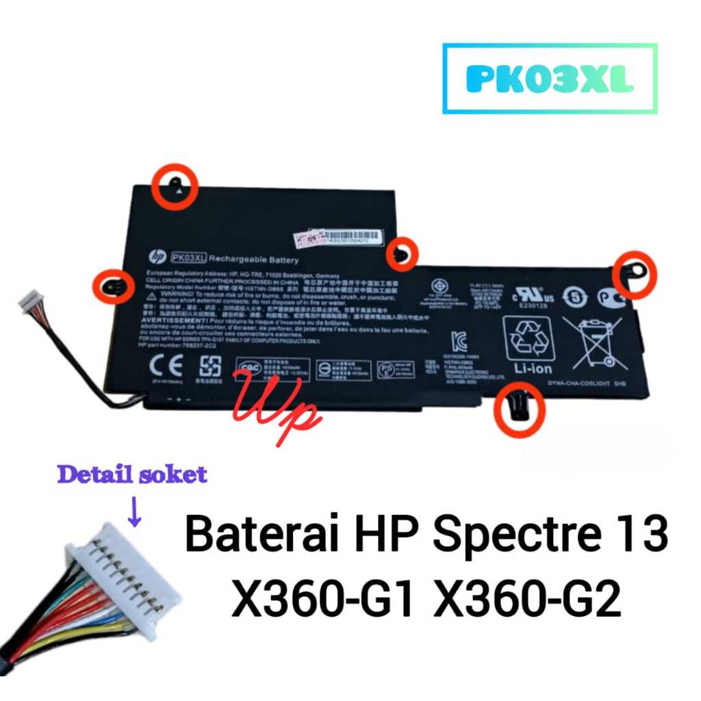Jual Baterai PK03XL HP Spectre X360 13 Envy X360 13-Y000 Pro X360 G1 G2 ...