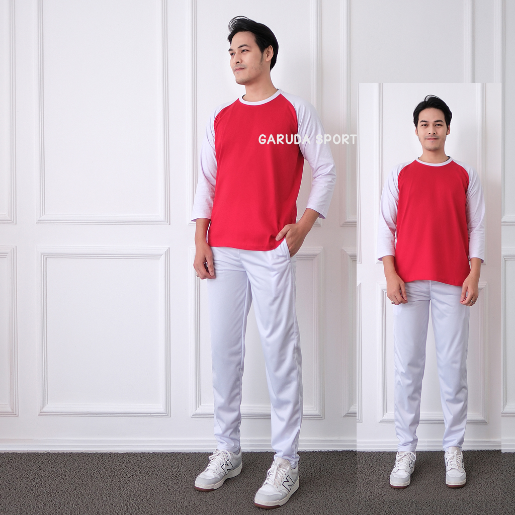 Jual Setelan putih merah agustus merah putih olahraga senam trening ...