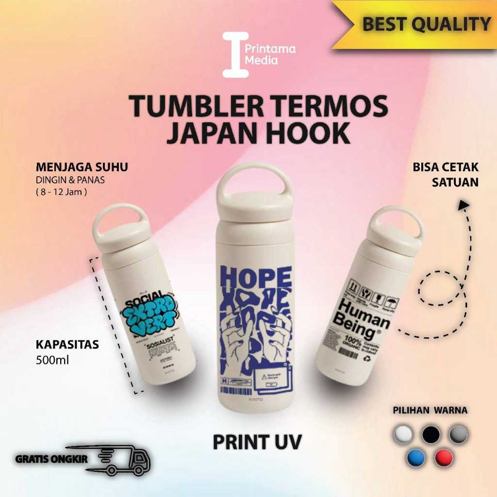 Jual Tumbler Termos Japan Custom Tumbler Hook 500ml Print UV | Shopee Indonesia