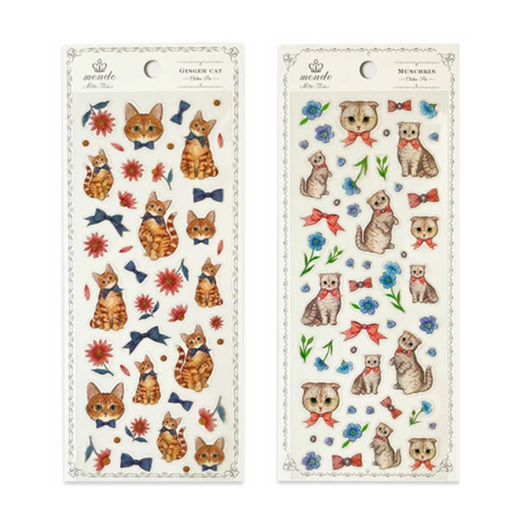 Jual Sticker Mondo by Miki Takei Ginger Cat Munchkin Clear Seal Stiker ...