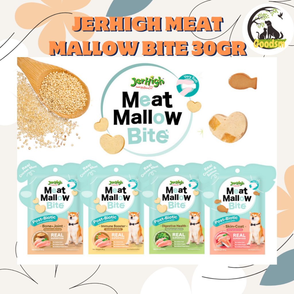 Jual Jerhigh Meat Mallow Bite Snack Anjing 30gr | Shopee Indonesia