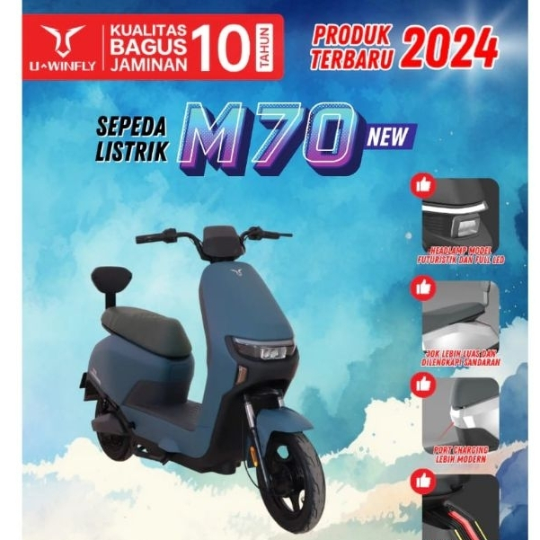 Jual SEPEDA LISTRIK E BIKE U WINFLY M70 TERBARU MODERN ORIGINAL 500WATT | Shopee Indonesia