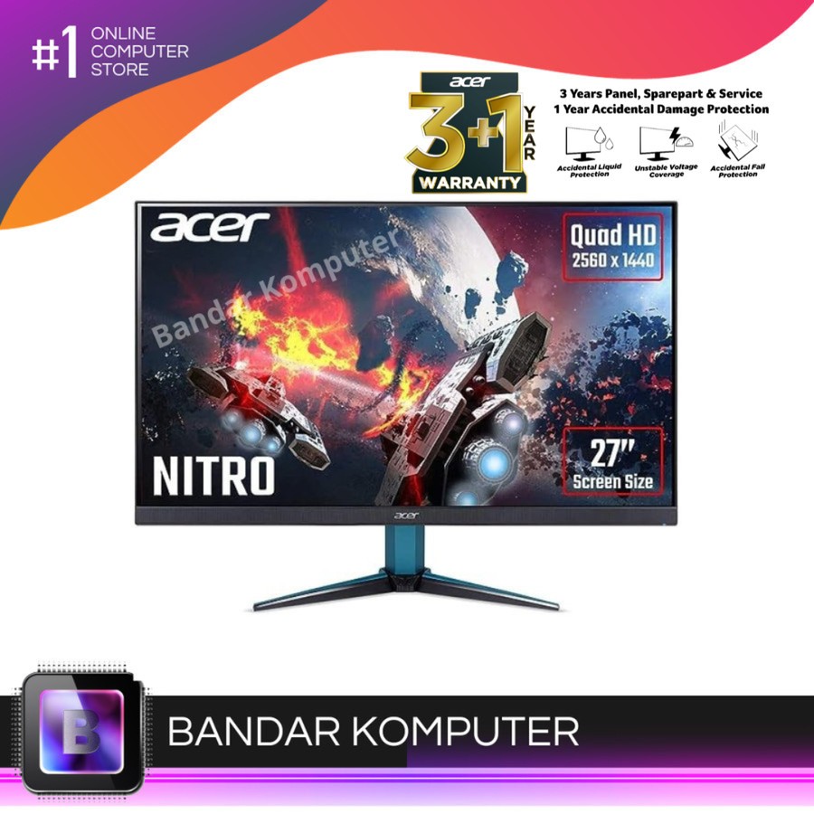 Jual Monitor ACER NITRO VG271U M3 LED IPS 2K WQHD 27" INCH HDMI DP ...
