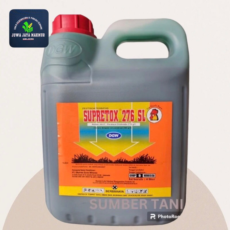 Jual Supretox 276 SL 4 liter Bahan aktif : Paraquat 276 SL - Herbisida ...