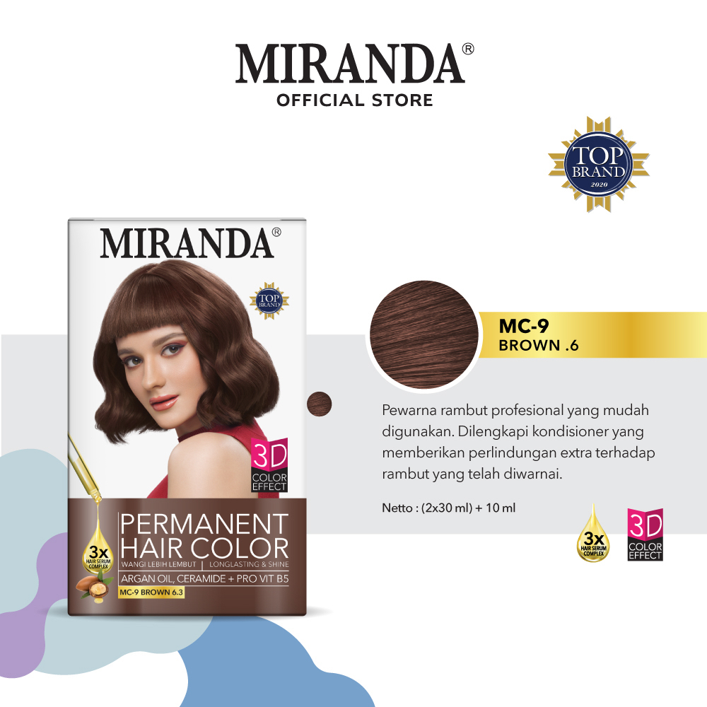 Jual Miranda Hair Color (Cat Rambut Permanen) MC9 Brown 30ml | Shopee ...