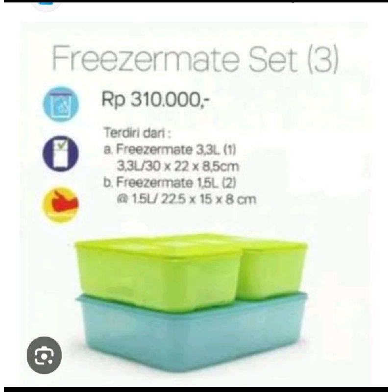 Jual Freezermat Set Tupperware Tempat ungkepan dan ikan di freezer ...
