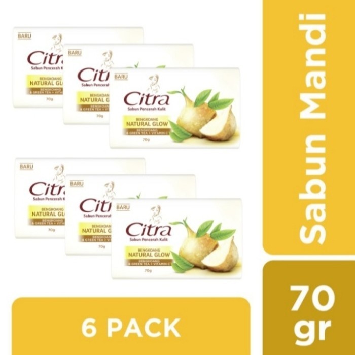 Jual CITRA SABUN BATANGAN BENGKOANG NATURAL GLOW 6X70GR | Shopee Indonesia