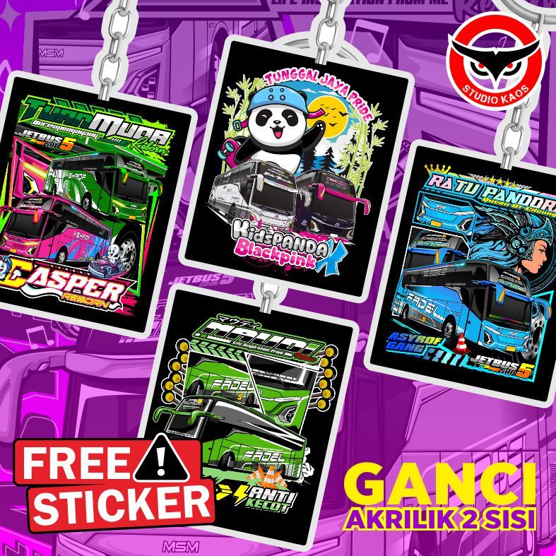 Jual (FREE STICKER )GANTUNGAN KUNCI AKRILIK HOLOGRAM BUS MANIA | Shopee ...