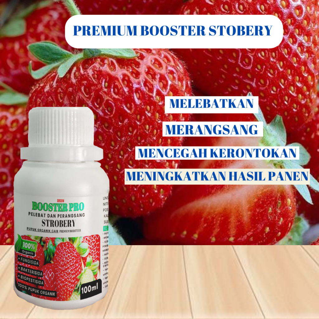 Jual Pupuk Booster pro STRAWBERRY 100ml Pelebat Buah Perangsang Terbaik Semprot dan Siram ...