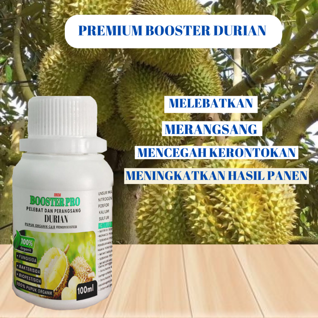 Jual Pupuk Booster pro DURIAN 100ml Pelebat Buah Terbaik Semprot dan Siram | Shopee Indonesia