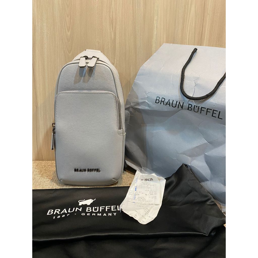 Jual SLING BAG BRAUN BUFFEL PRIA ORIGINAL 100% LEATHER FULL SET ...