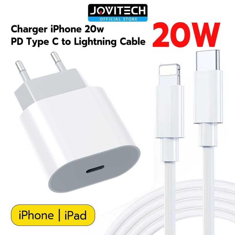 Jual Jovitech Charger iPhone Ipad 20W Adaptor Fast Charging USB-C to Lightning Cable - CA01 ...