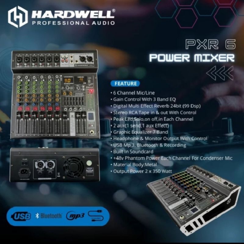 Jual Power mixer hardwell pxr6 6channel ORYGINAL | Shopee Indonesia