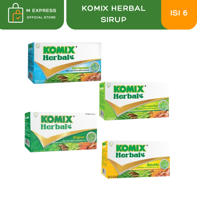 Jual Komix herbal sirup obat batuk pilek masuk angin dewasa 1 box 6 ...