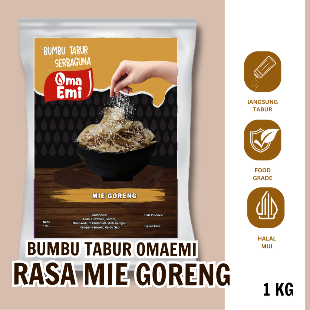 Jual NG BUMBU TABUR RASA MIE GORENG 1 KG HALAL FOOD GRADE | Shopee ...