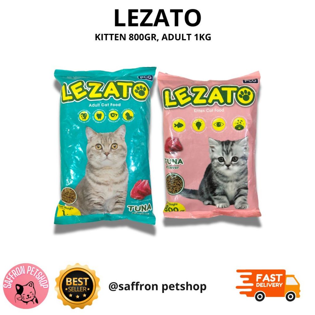 Jual LEZATO ADULT 1KG, KITTEN 800 GRAM FRESH PACK MAKANAN KUCING DRY ...