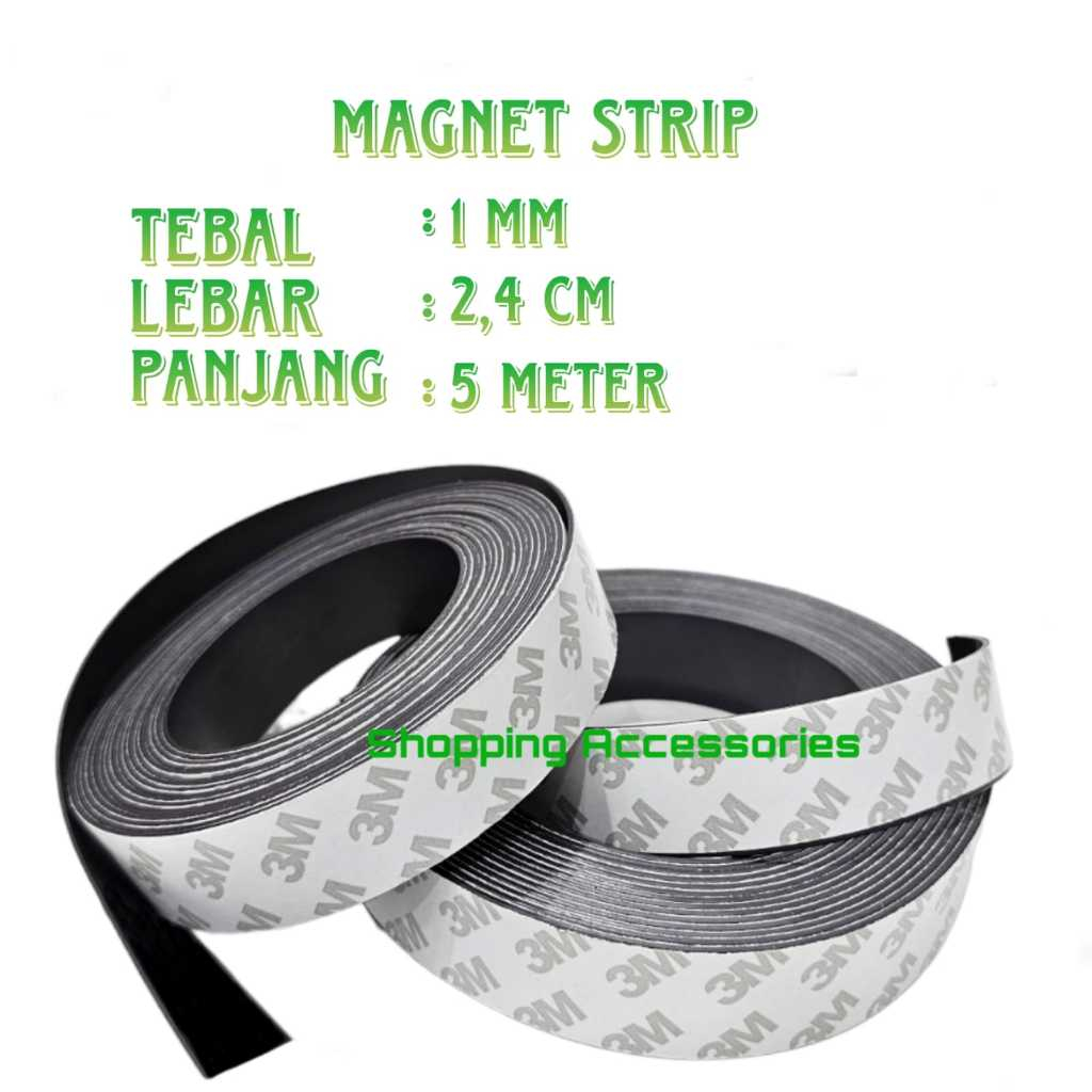 Jual Magnet Strip Lembaran Tempelan Kulkas LEBAR: 2,4cm x TEBAL:1mm x PANJANG: 5 Meter Double ...