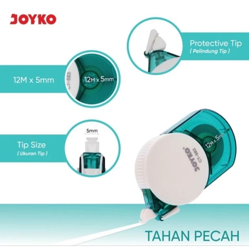 Jual Correction Tape Joyko CT-583 12 m (1pcs) | Shopee Indonesia