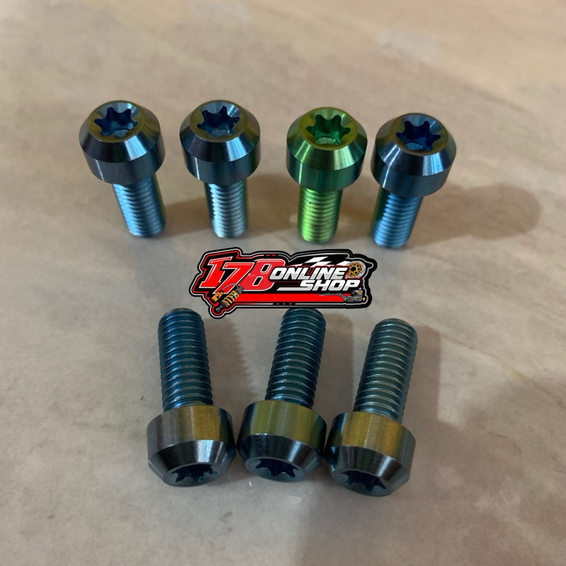 Jual baut titanium small head 8x25 warna bebas request | Shopee Indonesia