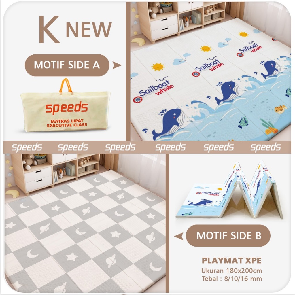 Jual SPEEDS SNI F Playmat Bayi Karpet Lipat Playmat Foldable Bayi ...