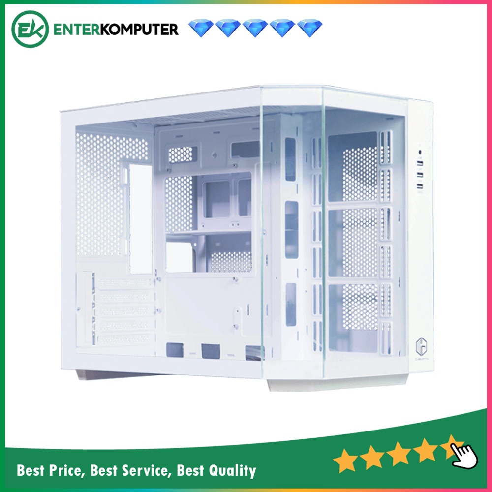 Jual CUBE GAMING REGUZ WHITE - mATX Gaming Case - Left Side Tempered Glass | Shopee Indonesia