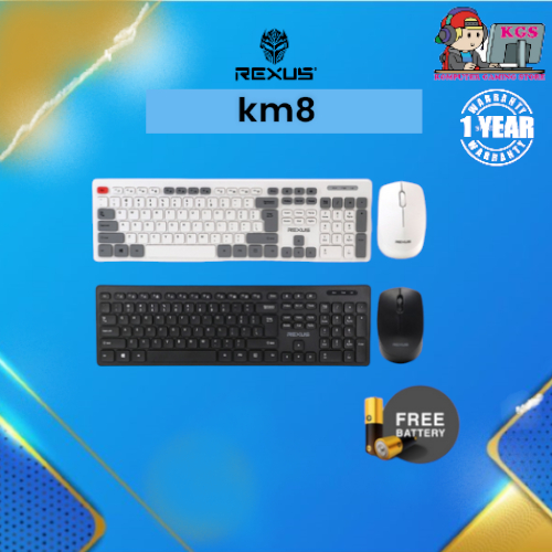 Jual Rexus Keyboard Mouse Wireless KM8 Combo New Edition | Shopee Indonesia