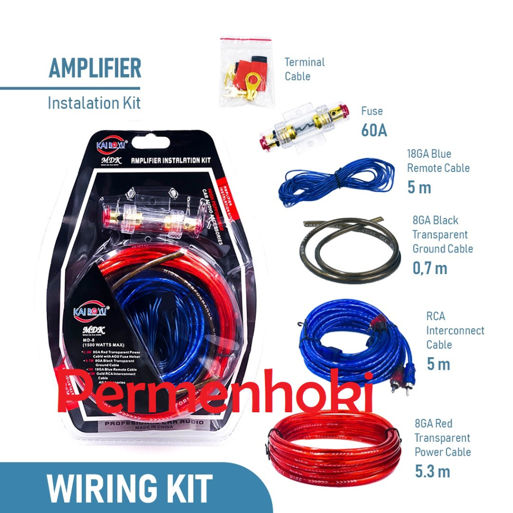 Jual KABEL SET WIRING KIT AMPLIFIER MD-8 | Shopee Indonesia