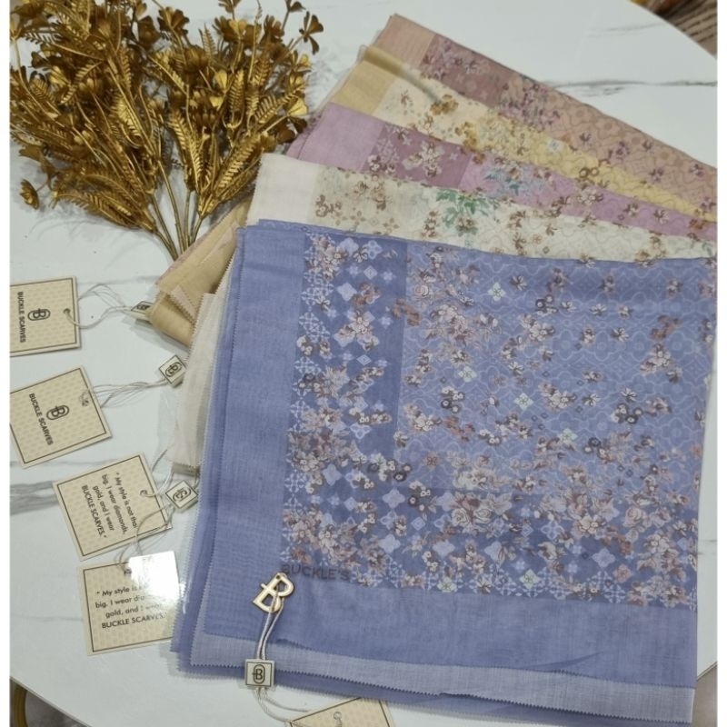 Jual BUCKLE PRINT LC AZARA SCARVES MOTIF HIJAB PREMIUM SEGI EMPAT LACER ...