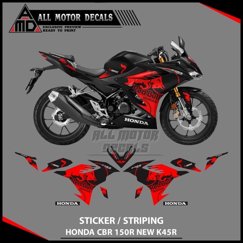 Jual Striping Honda Cbr 150R New K45R Tahun 2021 sampai sekarang / Decal Stiker Motor Cbr 150 R ...
