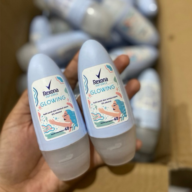 Jual REXONA DEODORANT ROLL ON GLOWING BIRU | Shopee Indonesia