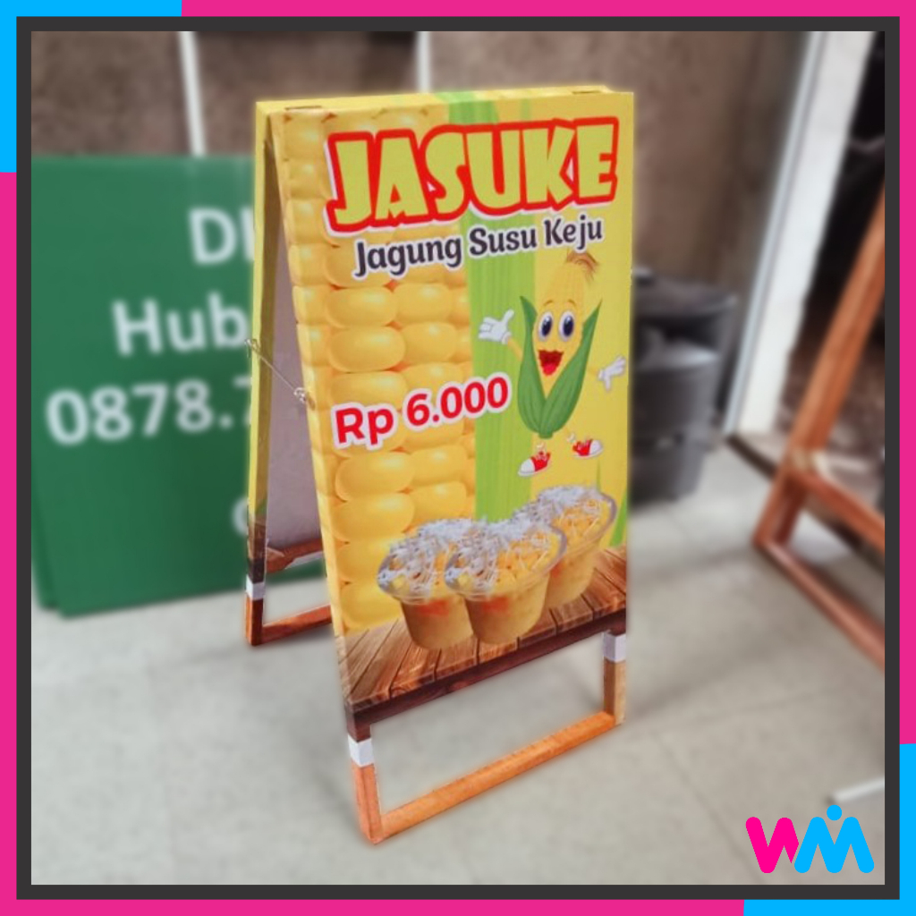 Jual Jasuke Jagung Susu Keju Stand Banner Segitiga Kayu Lipat 50 x 100 ...