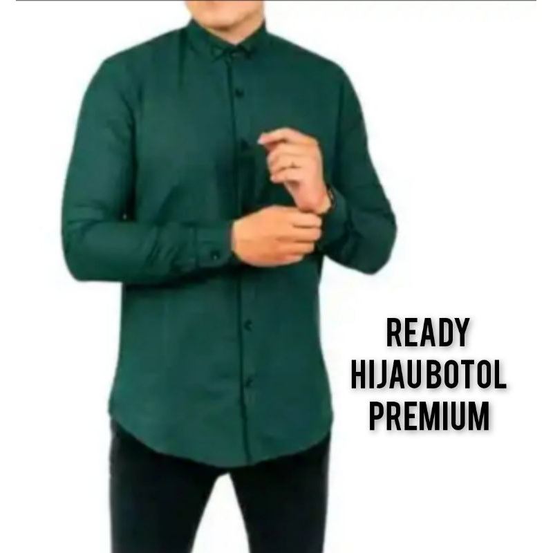 Jual KEMEJA POLOS PRIA HIJAU BOTOL KEMEJA POLOS HIJAU BOTOL IJO BOTOL ...