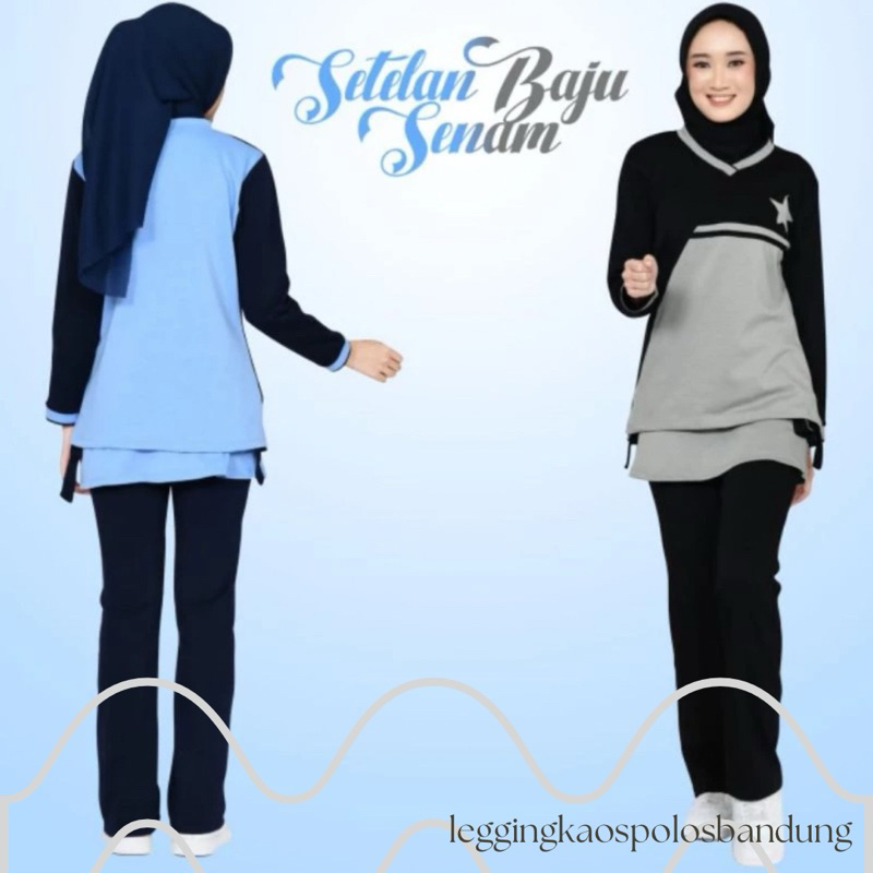 Jual SETELAN BAJU SENAM AEROBIC MUSLIMAH/CELANA ROK SENAM CARGO ...