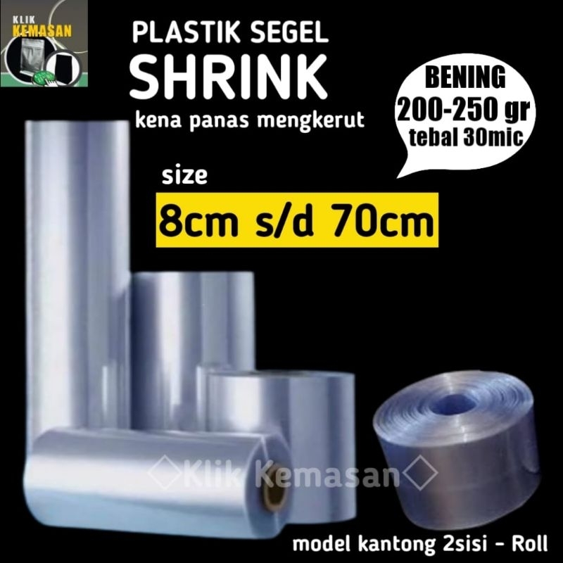 Jual Plastik Segel SHRINK Film Bening Transparan Ukuran lebar 8cm s/d ...