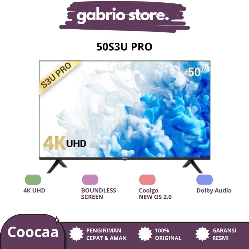 Jual Coocaa 50 Inch 4K UHD Smart TV 50S3U Pro Garansi Resmi | Shopee ...