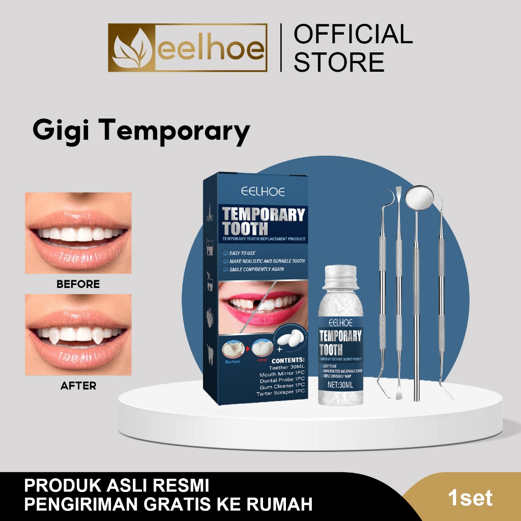 Jual EELHOE Set Gigi Palsu-Gigi Temporary Butir Penambal Gigi Temporary ...