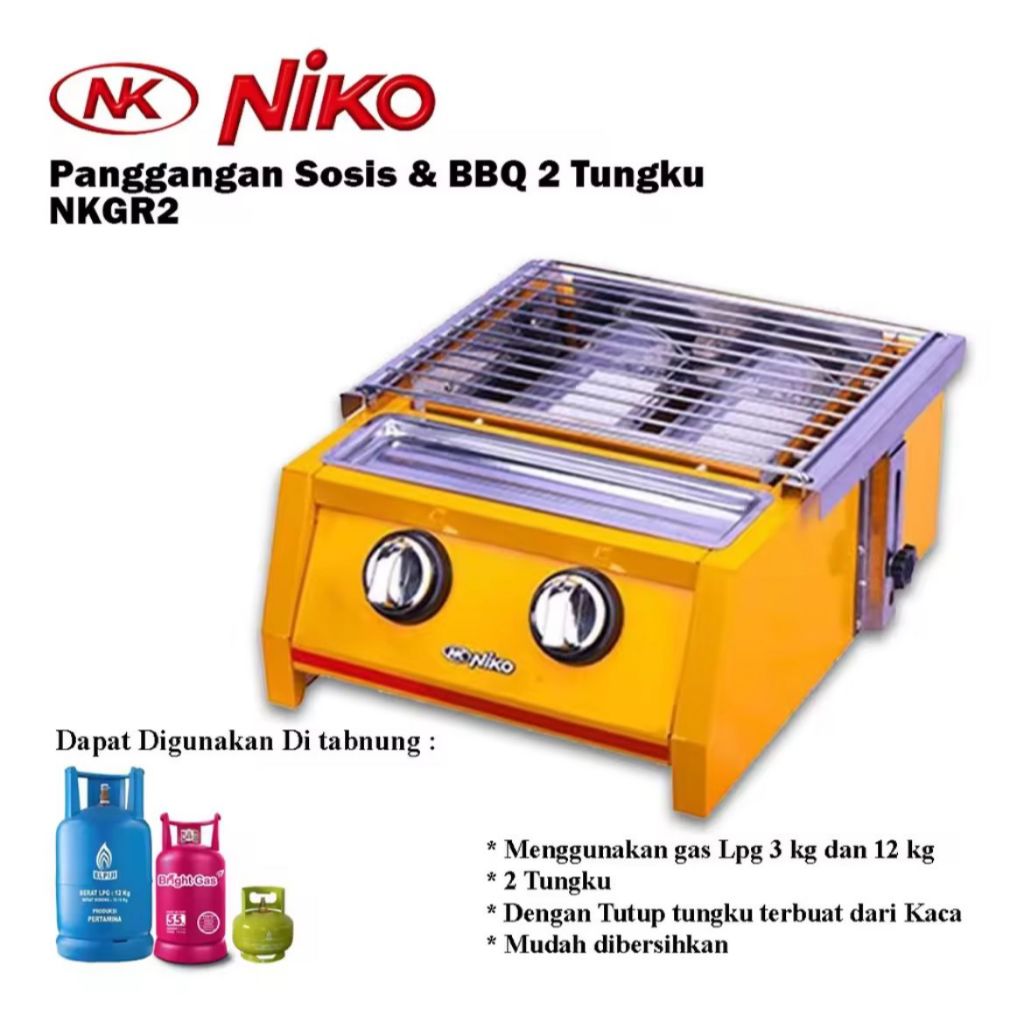 Jual COD ALAT BAKAR SOSIS PEMANGGANG GRILL BAKARAN KOMPOR GAS 2 TUNGKU ...