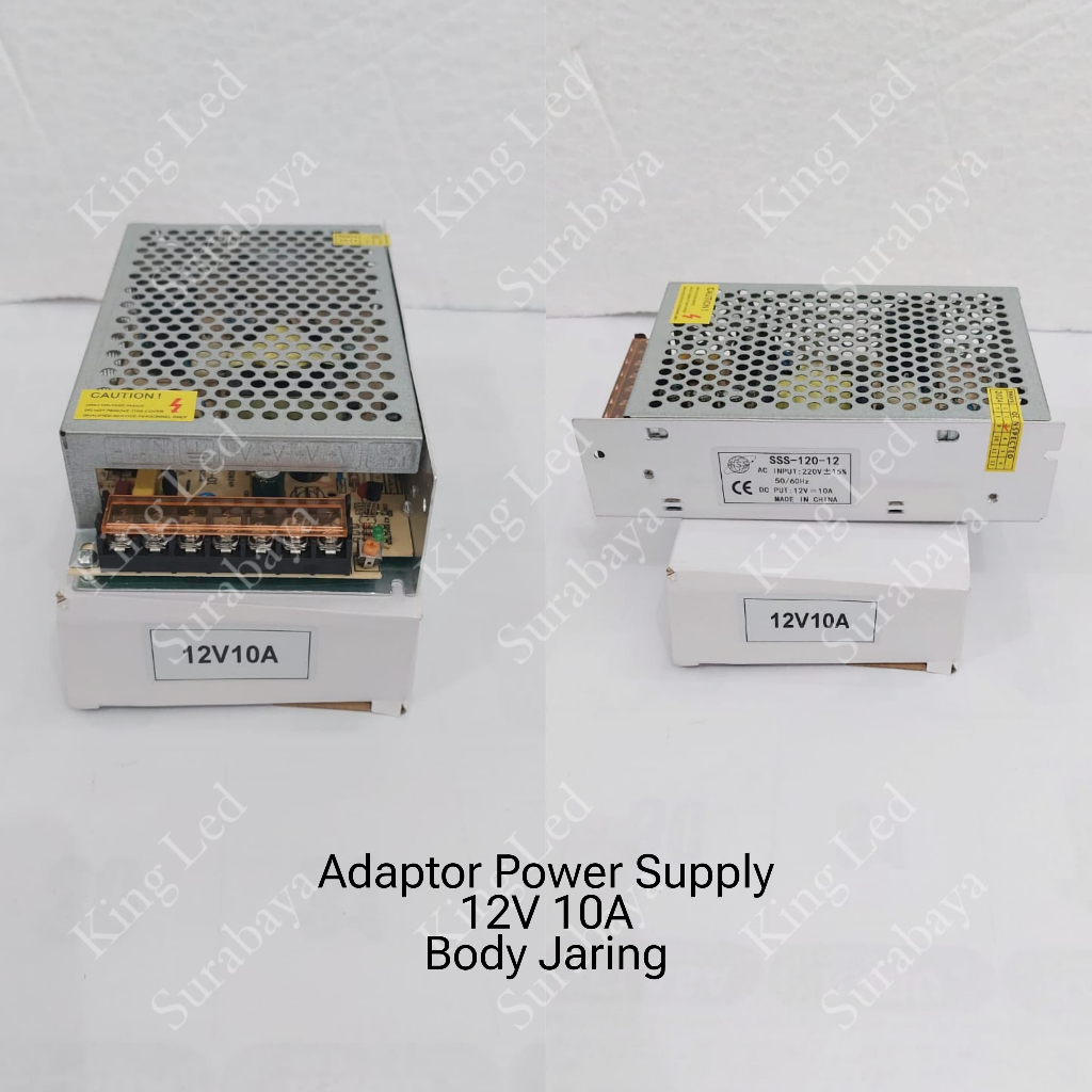 Jual Adaptor 12V 10A Power Supply Switching LED Jaring 10 A 12 V DC KECIL | Shopee Indonesia